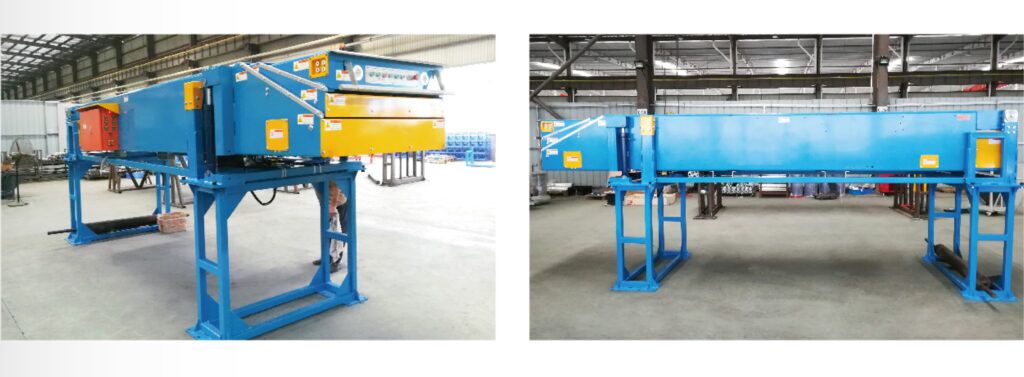 How does the three-section telescopic belt conveyor work?